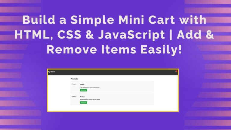 Build a Mini Cart with HTML, CSS & JavaScript - Madras Academy
